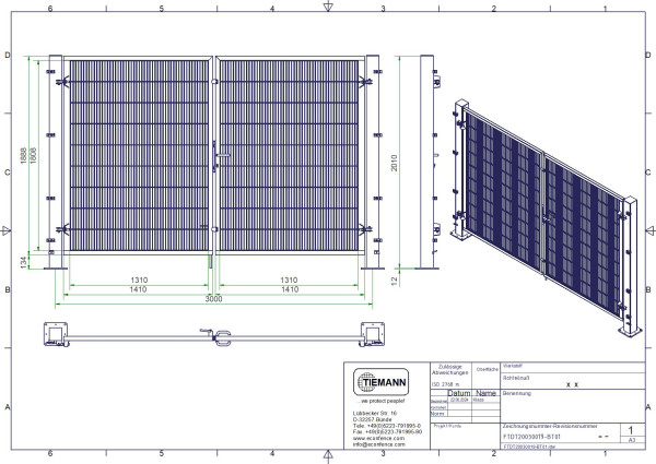 Double-leaf hinged door for mesh partition wall ECONFENCE® BASIC LINE ...